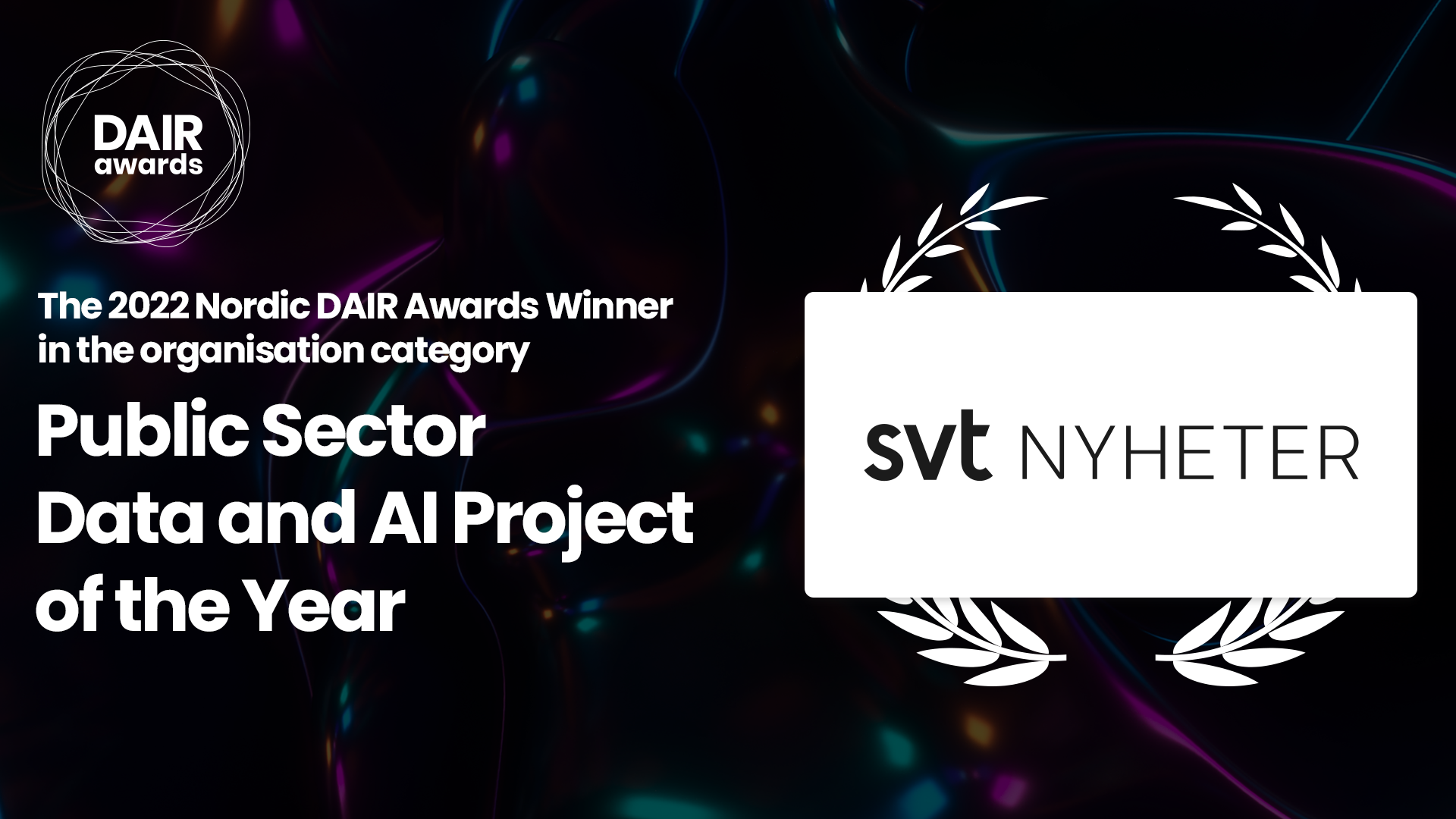 Public Sector Data and AI Project of the Year - Nordic DAIR Awards 2022 ...