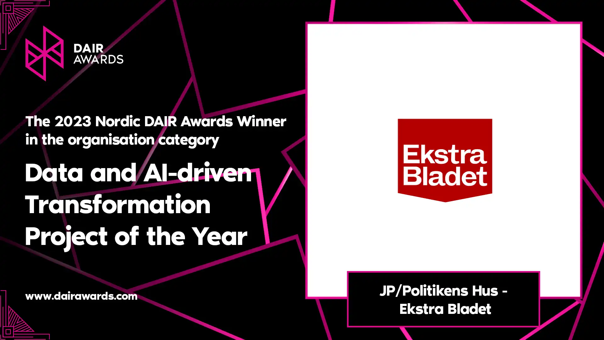 Data and AI-driven Transformation Project of the Year - Nordic DAIR ...